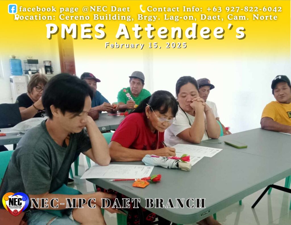 NEC MPC DAET: PMES ACTIVITY - NEC Multipurpose Cooperative